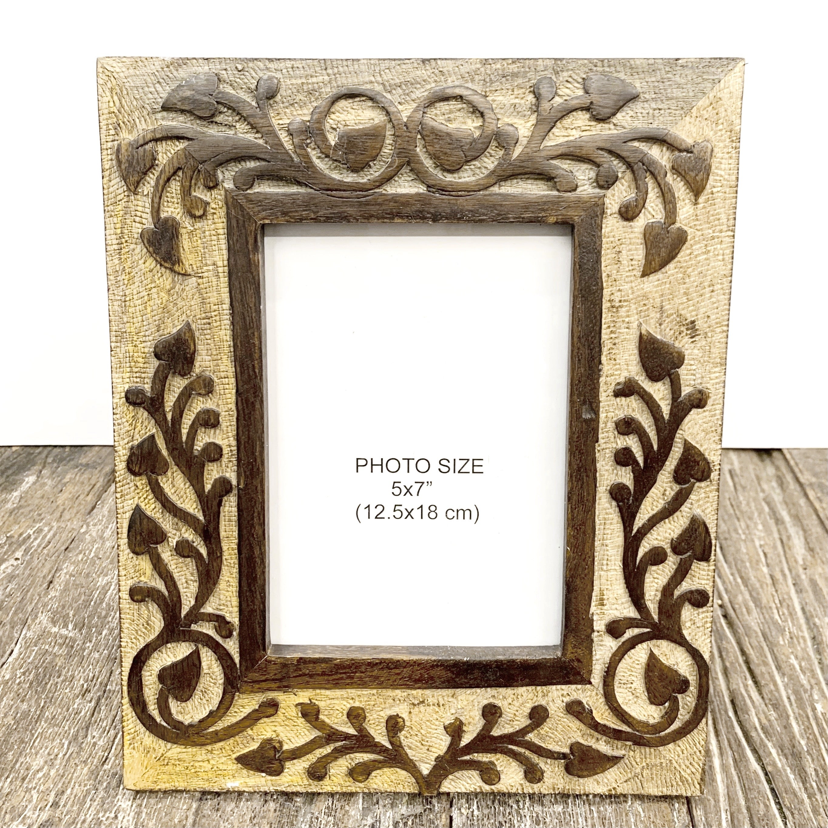 WOODEN WHITE WASHED PHOTO FRAME 12.5x18cm – Mandala Traders Pty Ltd
