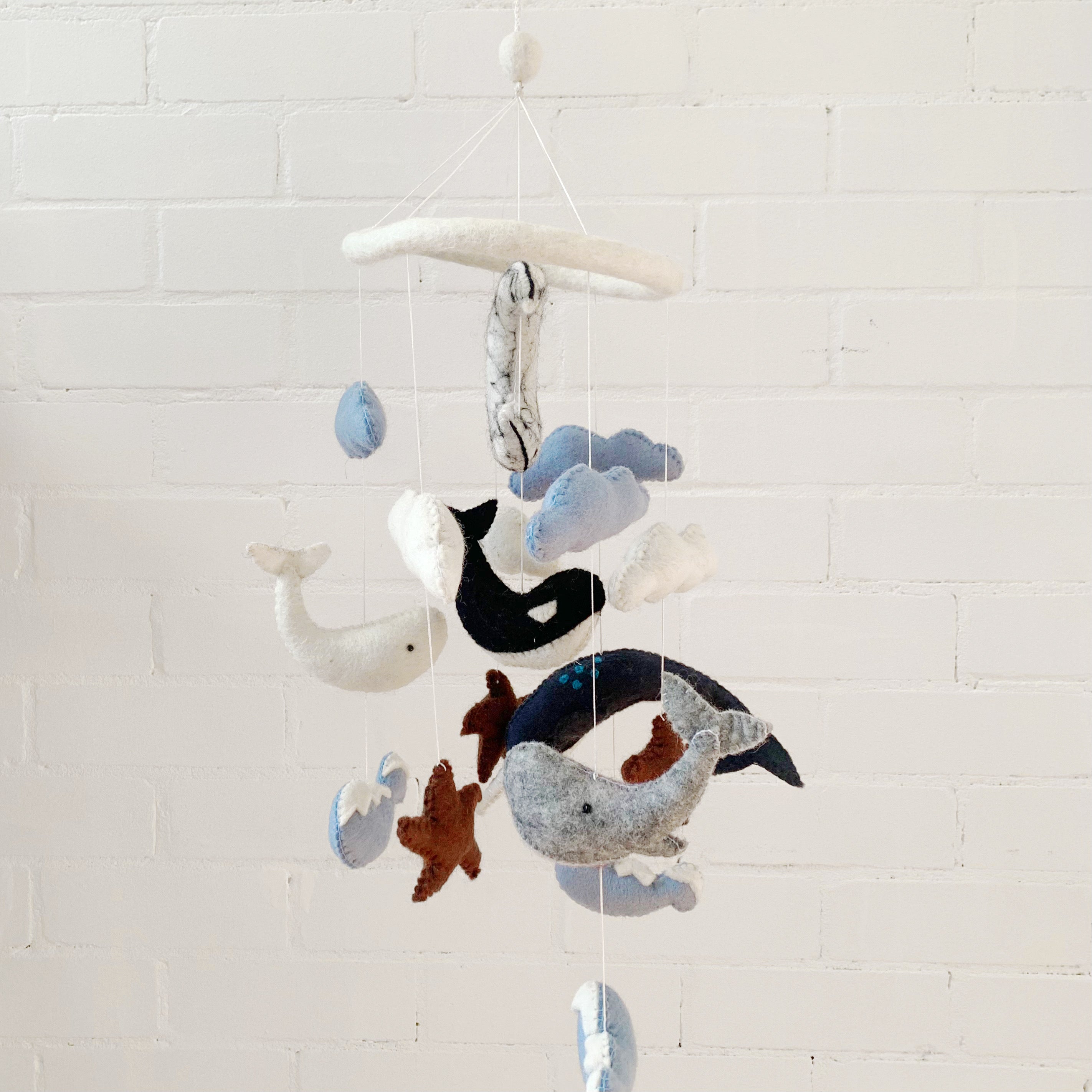 PREORDER FELT WHALE MOBILE HANGING – Mandala Traders Pty Ltd