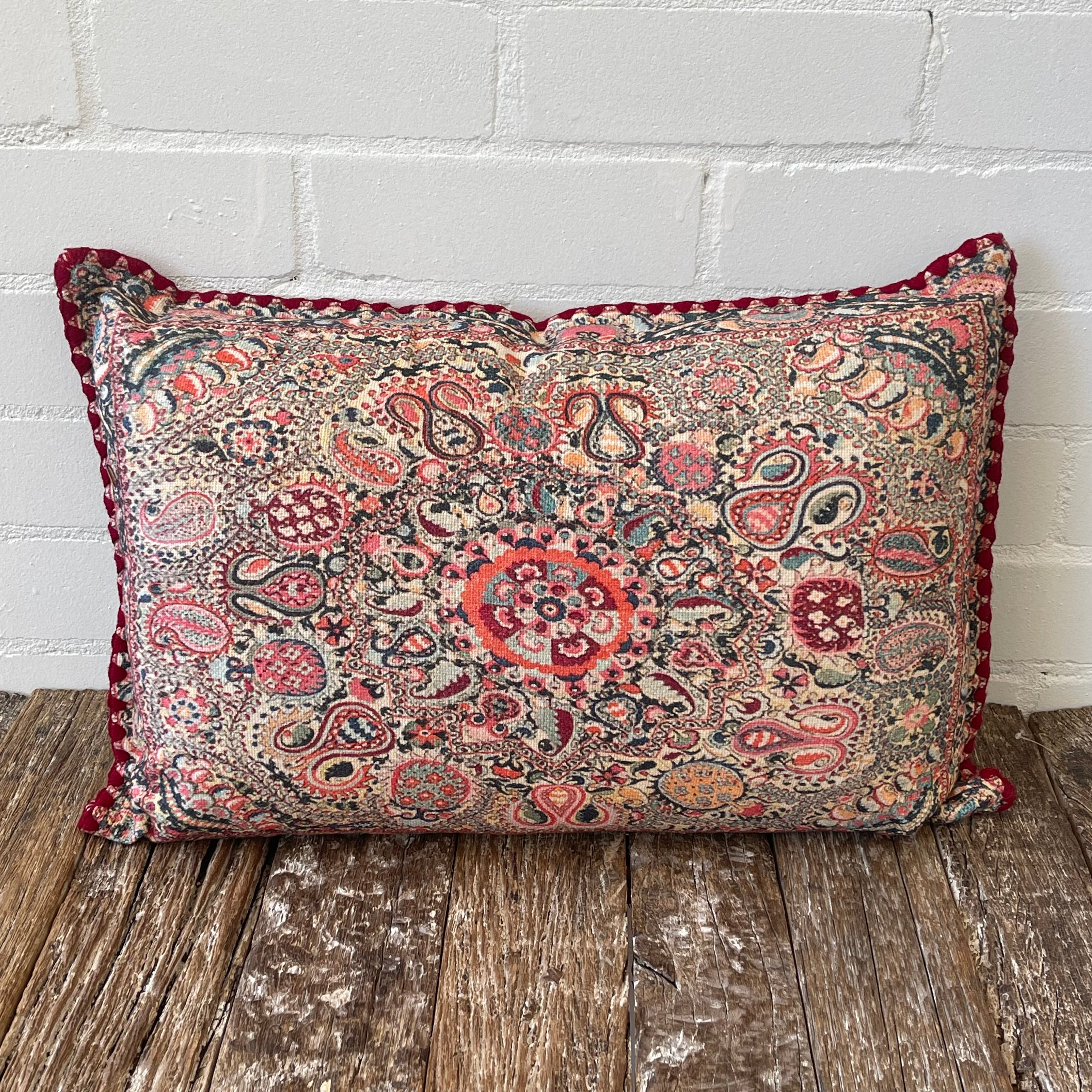 PRINTED COTTON HANDWORK PILLOW 40X60CM – Mandala Traders Pty Ltd